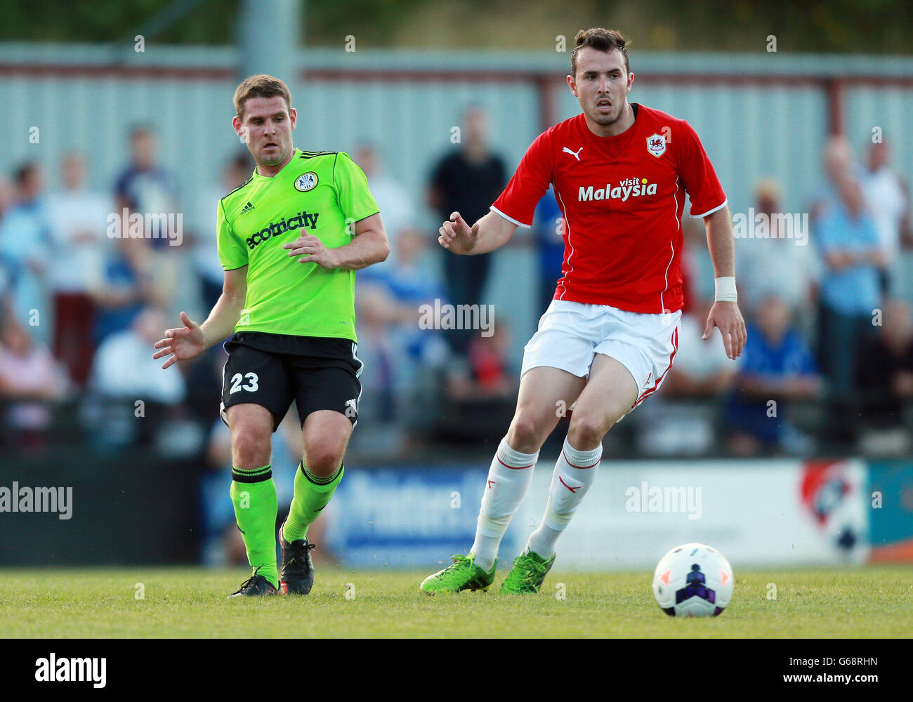 Forest Green Rovers Anthony Barry gets his pass away under pressure ...
