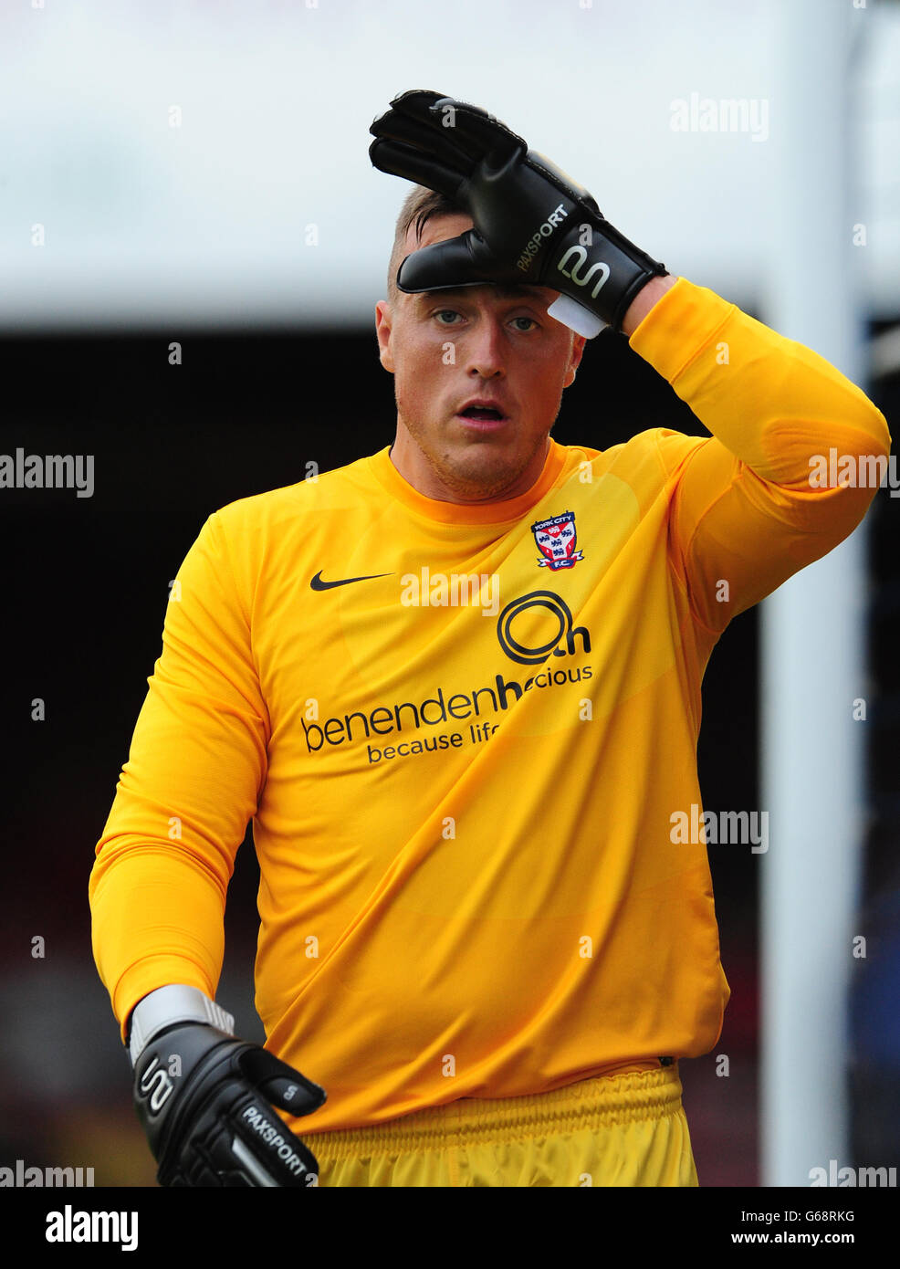 York City's Michael Ingham during the pre-season friendly at Bootham ...
