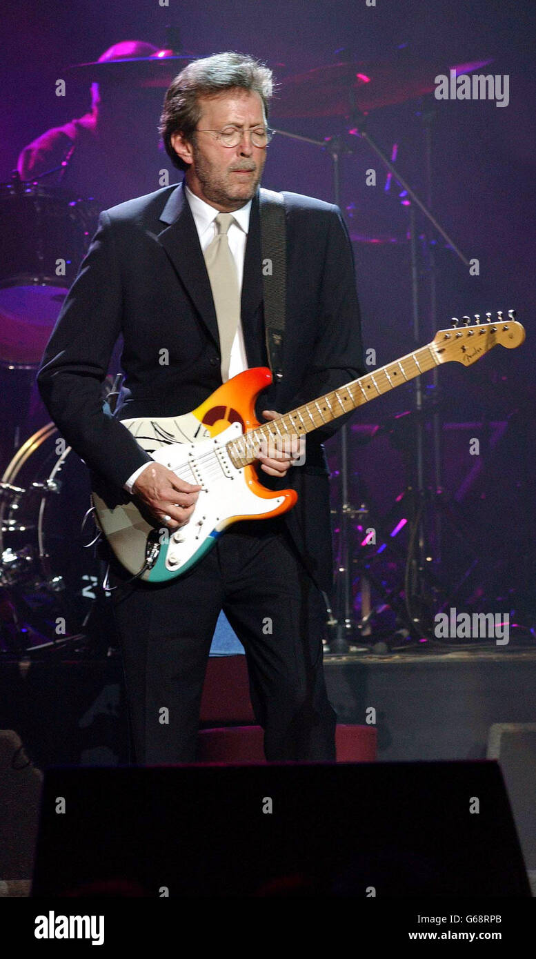 Eric Clapton performs on stage during the second in a series of special ...