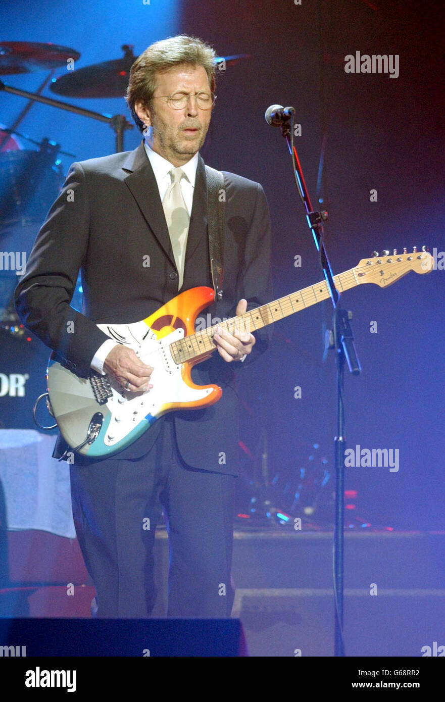 Eric Clapton performs on stage during the second in a series of special ...