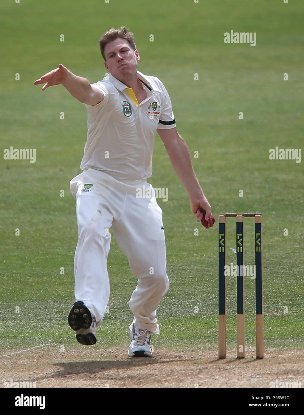 Australia bowler James Faulkner during the 3rd day against Somerset ...