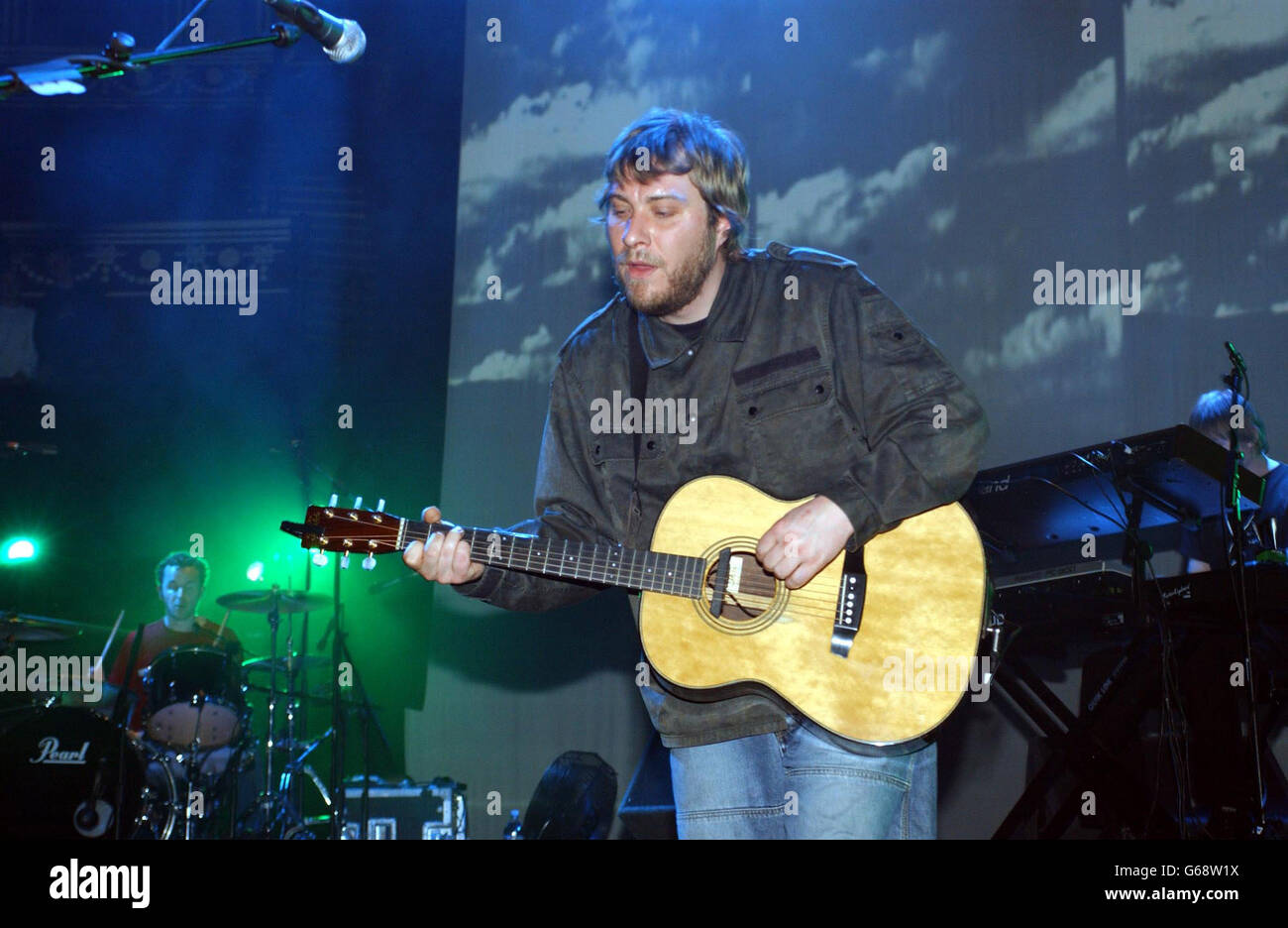 The Doves lead singer Jimi Goodwin performs on stage during the fourth ...