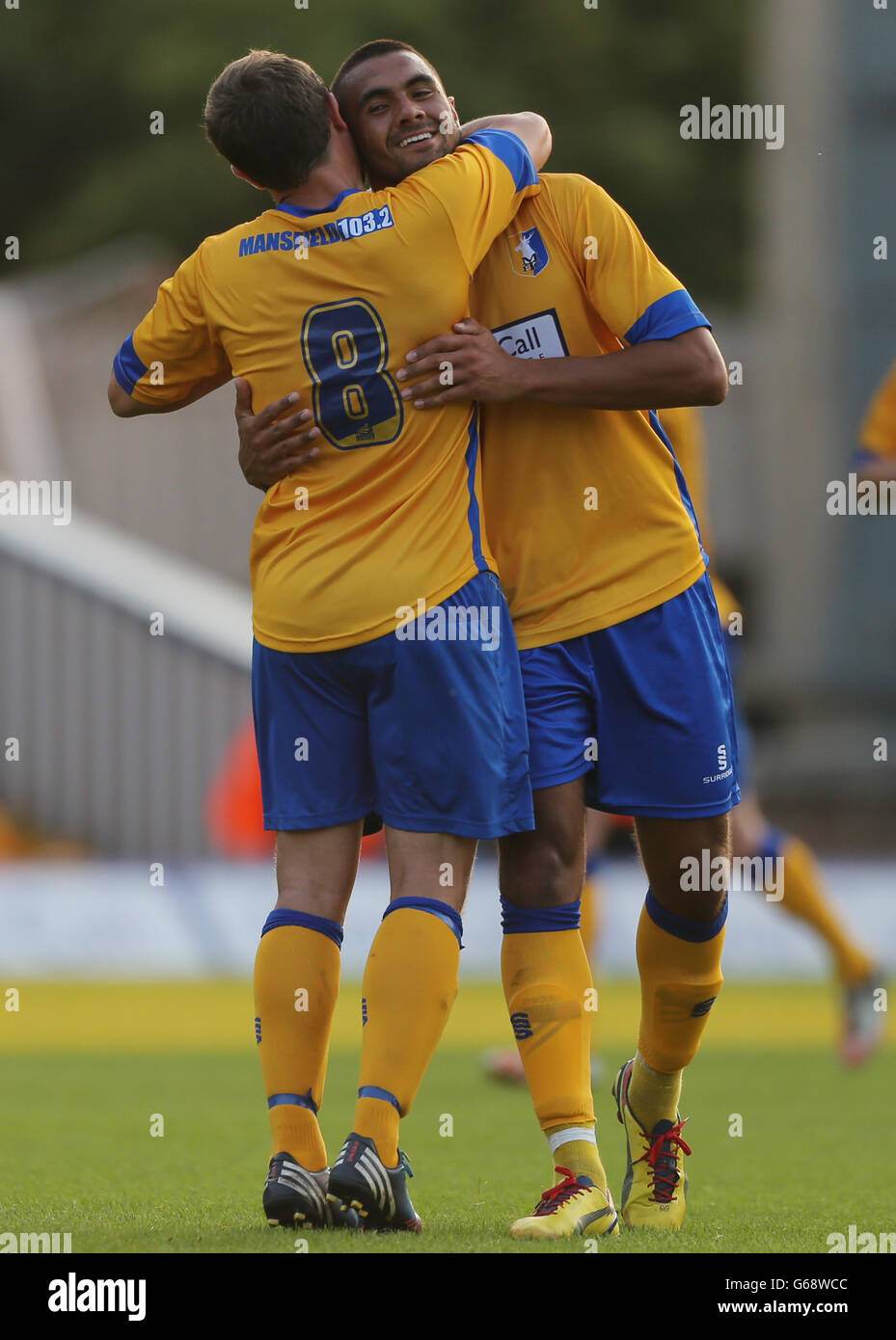Mansfield Town's Colin Daniel (right) celebrates his goal with Jamie ...