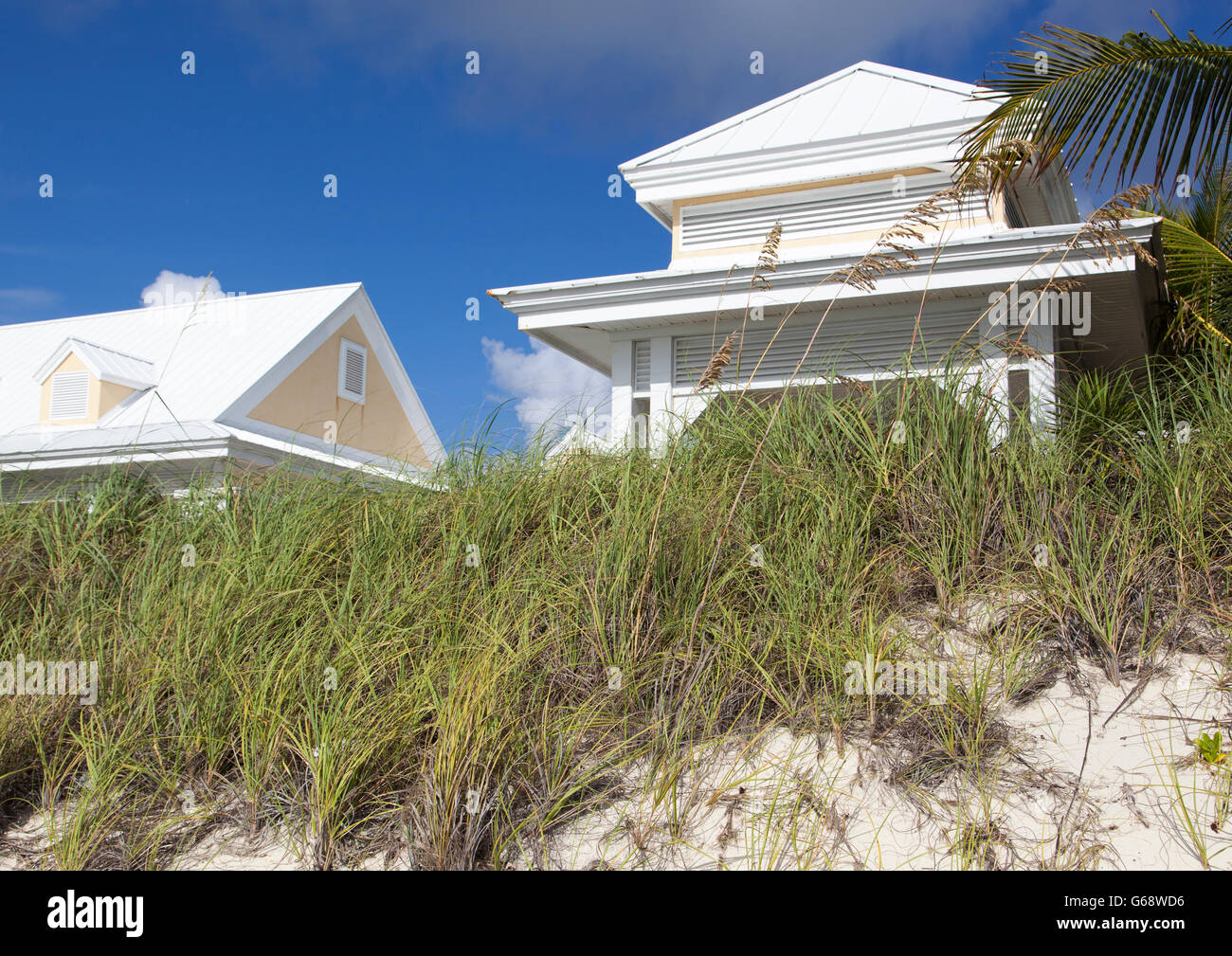 White color house built on Lucaya beach (Grand Bahama Island Stock ...