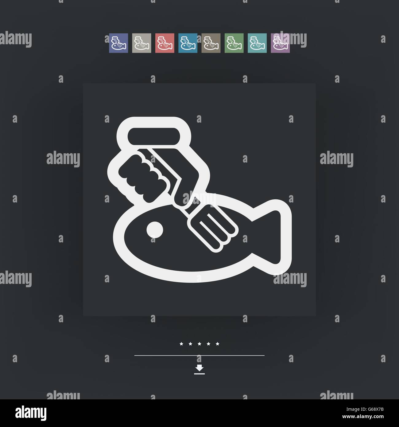 Fish eating icon Stock Vector Image & Art - Alamy