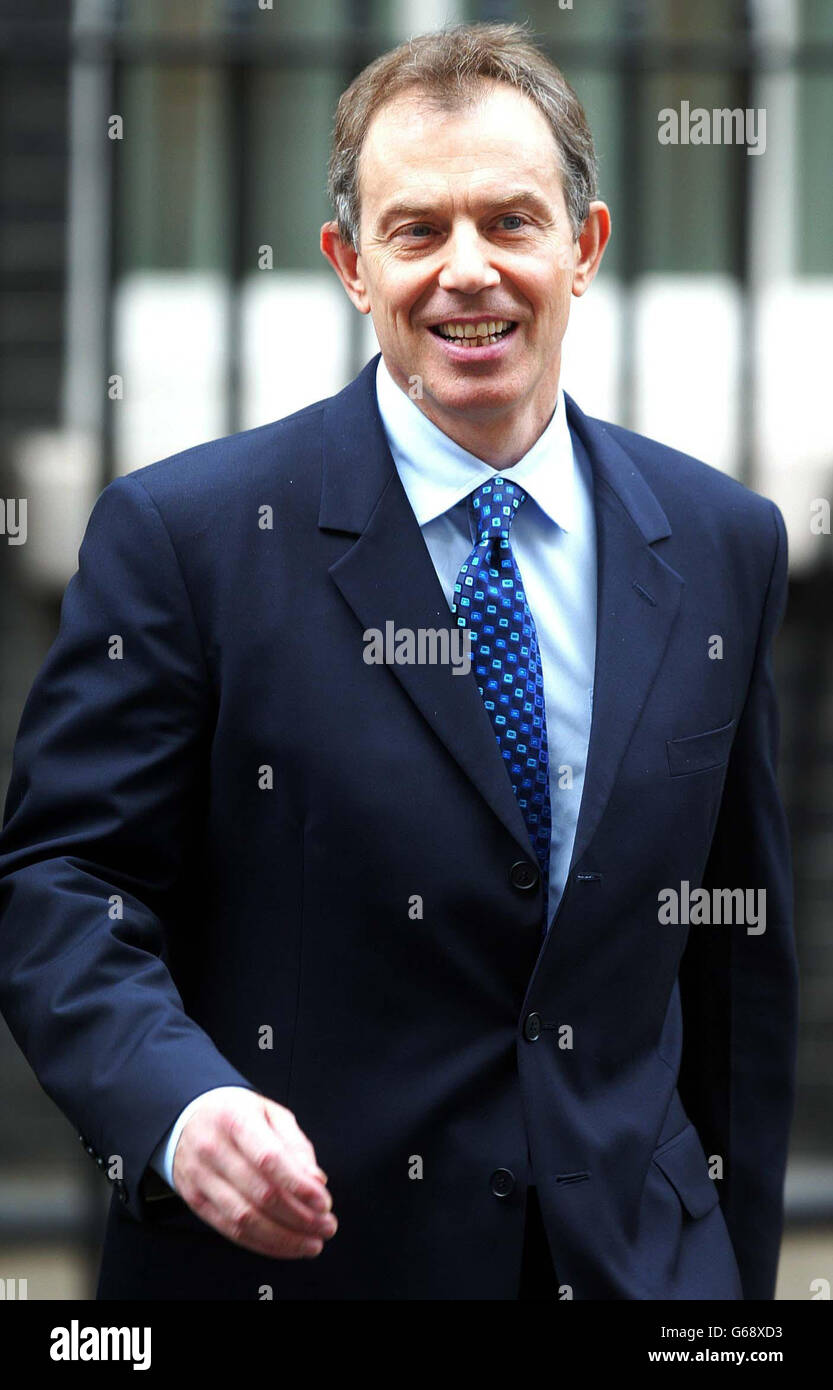 Prime Minister Tony Blair leaving from Downing Street, London, for the ...