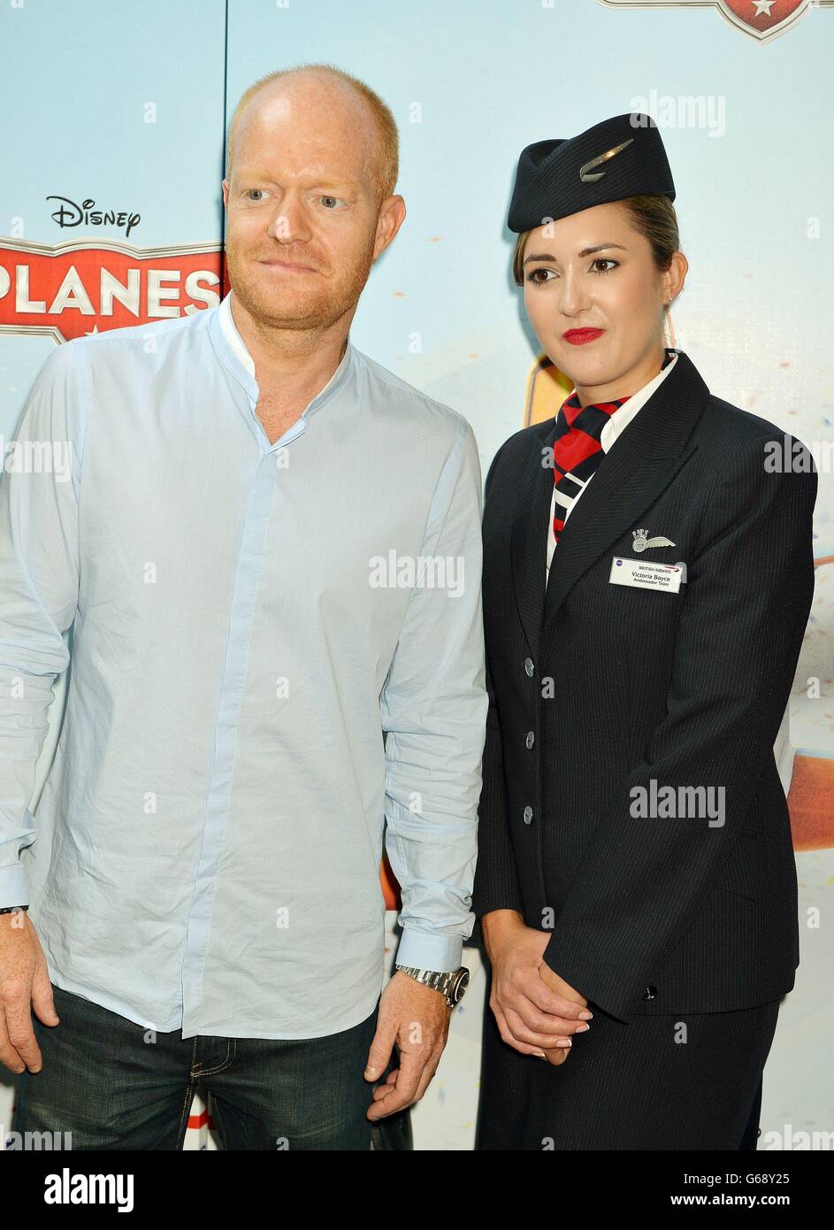 Actor Jake Wood poses with Victoria Boyce of British Airways as he ...