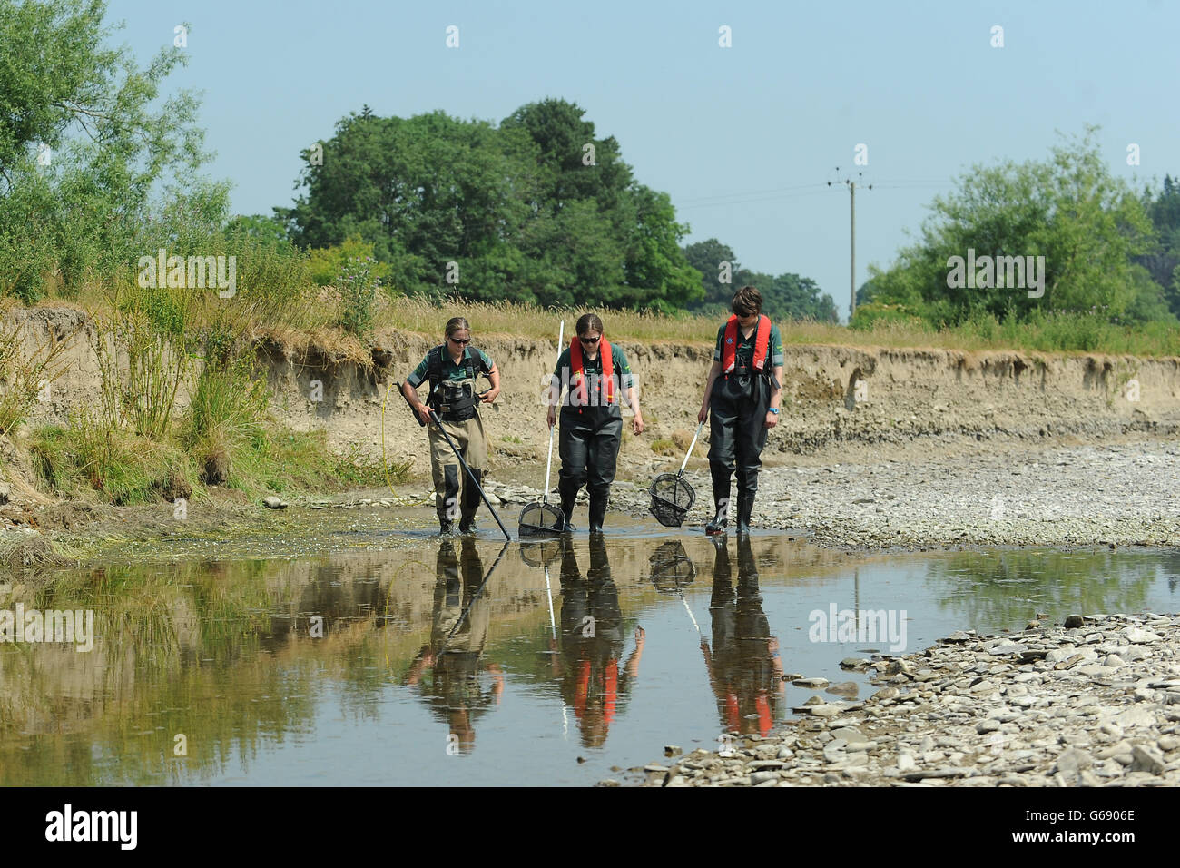 (left to right) Fisheries officer Laura Bullock and monitoring offiers ...