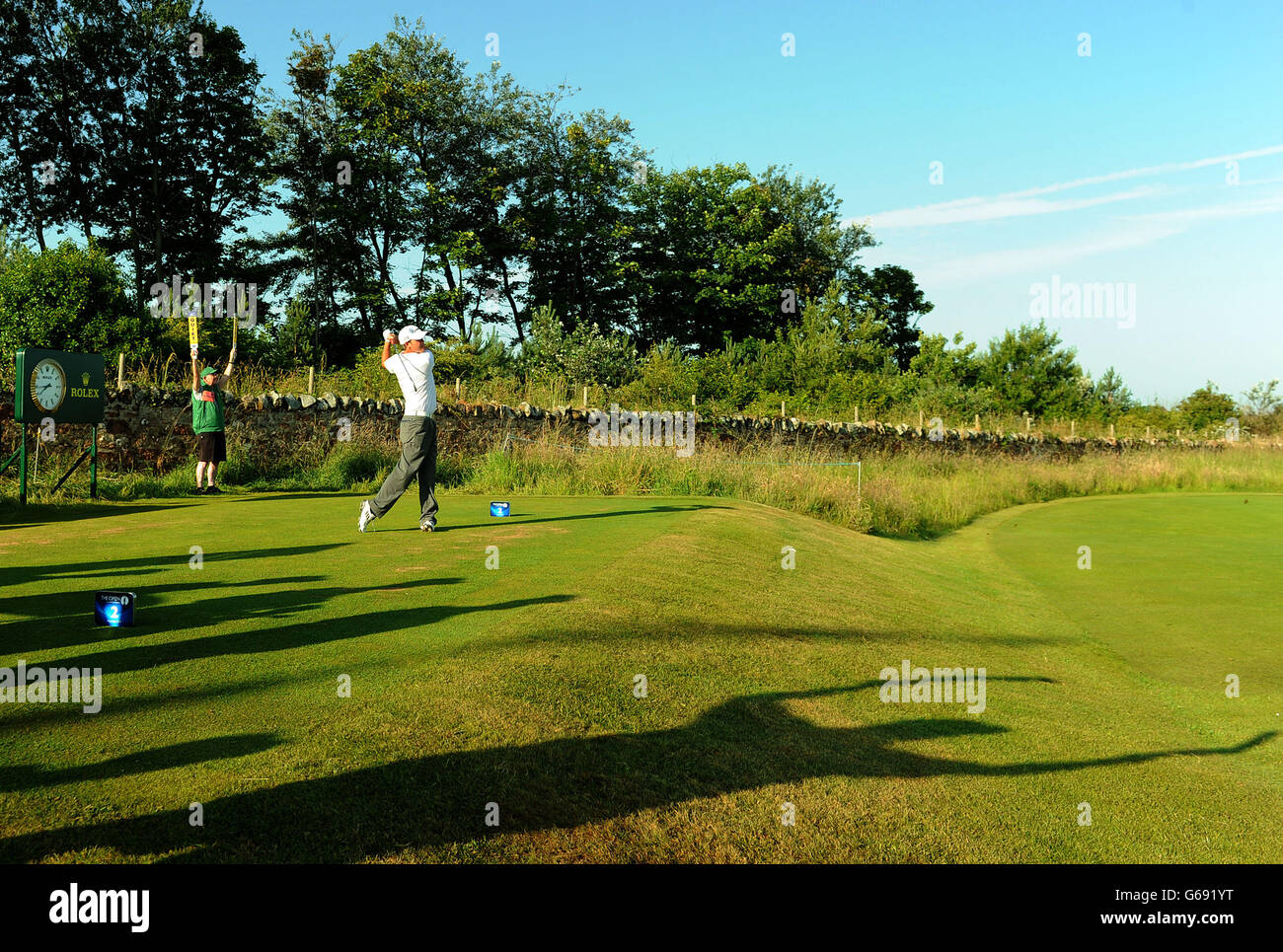 Wales' Rhys Pugh after teeing off on the 2nd hole during day two of the ...