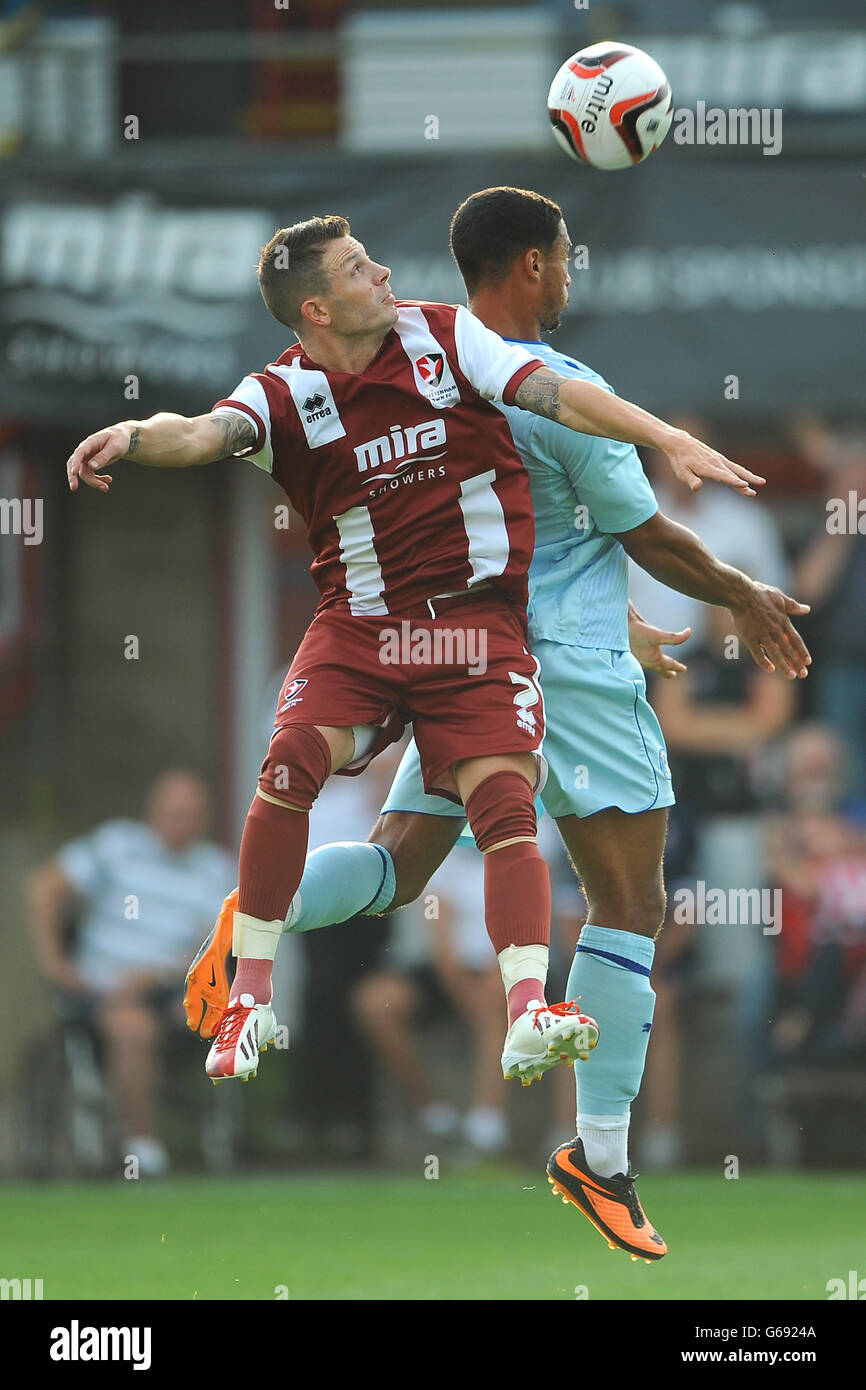 Cheltenham Town's Jamie Cureton and Coventry City's Jordan Clarke Stock ...