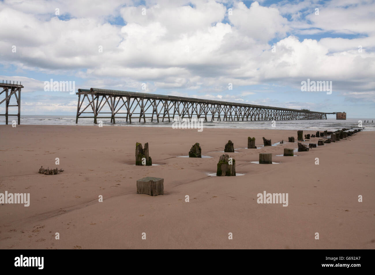 A view of Steetley Pier,Hartlepool on the north east coast of England ...