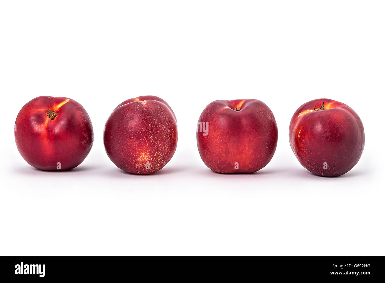 Fresh ripe organic nectarines isolated on a white background Stock ...