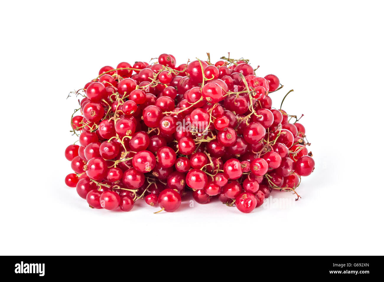 Pile of fresh ripe organic red currants on a white background Stock ...