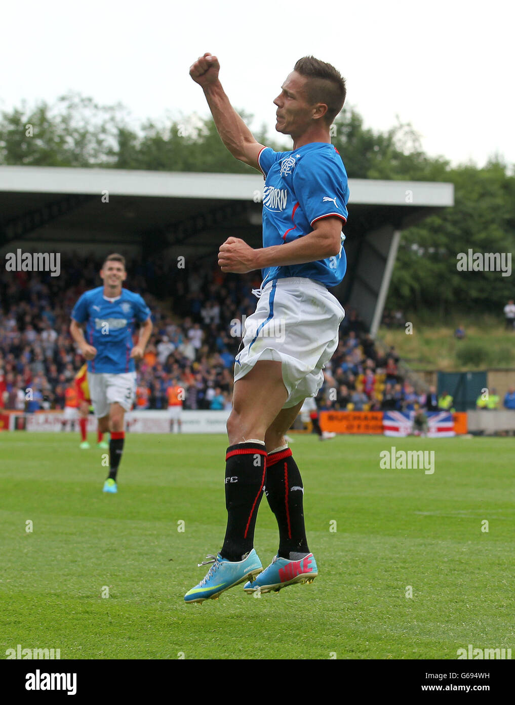 Rangers' Ian Black celebrates scoring his sides third goal during the ...