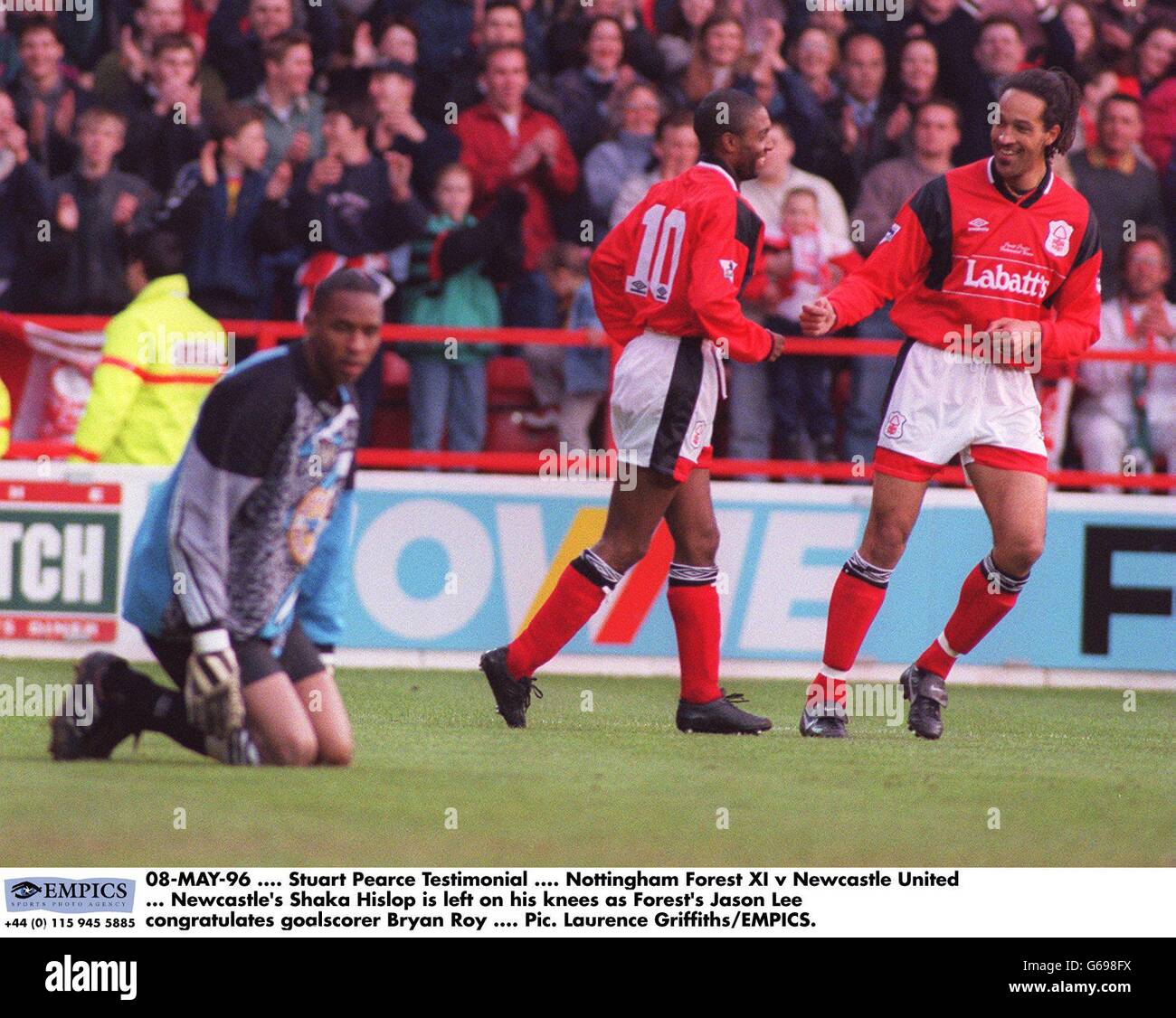 08-MAY-96. Stuart Pearce Testimonial. Nottingham Forest XI v Newcastle ...