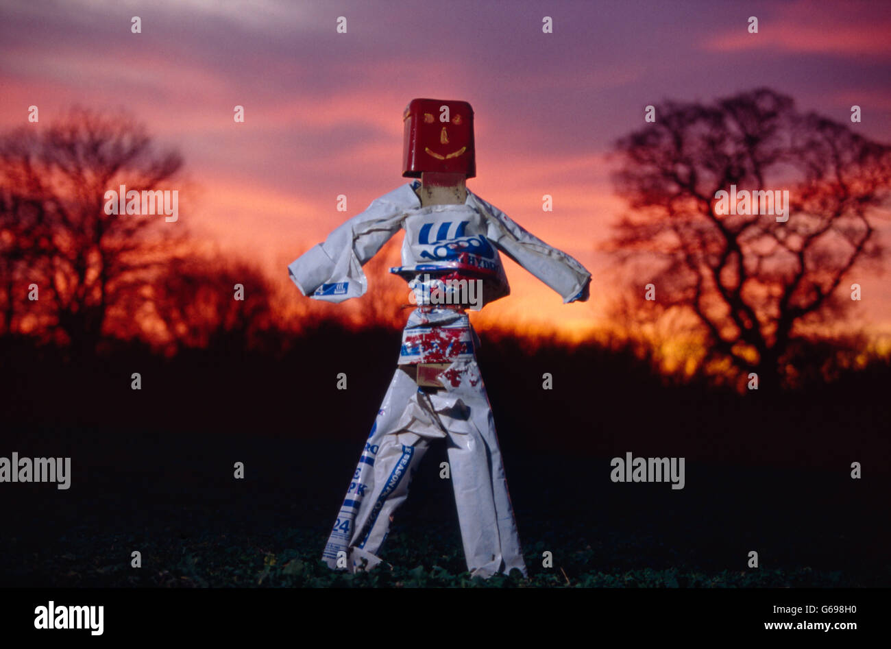Scarecrow in the English landscape by Colin Garratt Stock Photo - Alamy