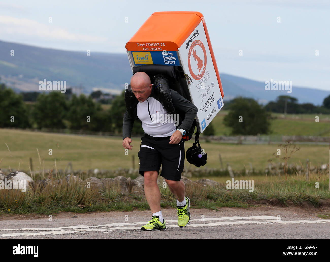 Tony Phoenix-Morrison running near Brora in the Highlands whilst ...