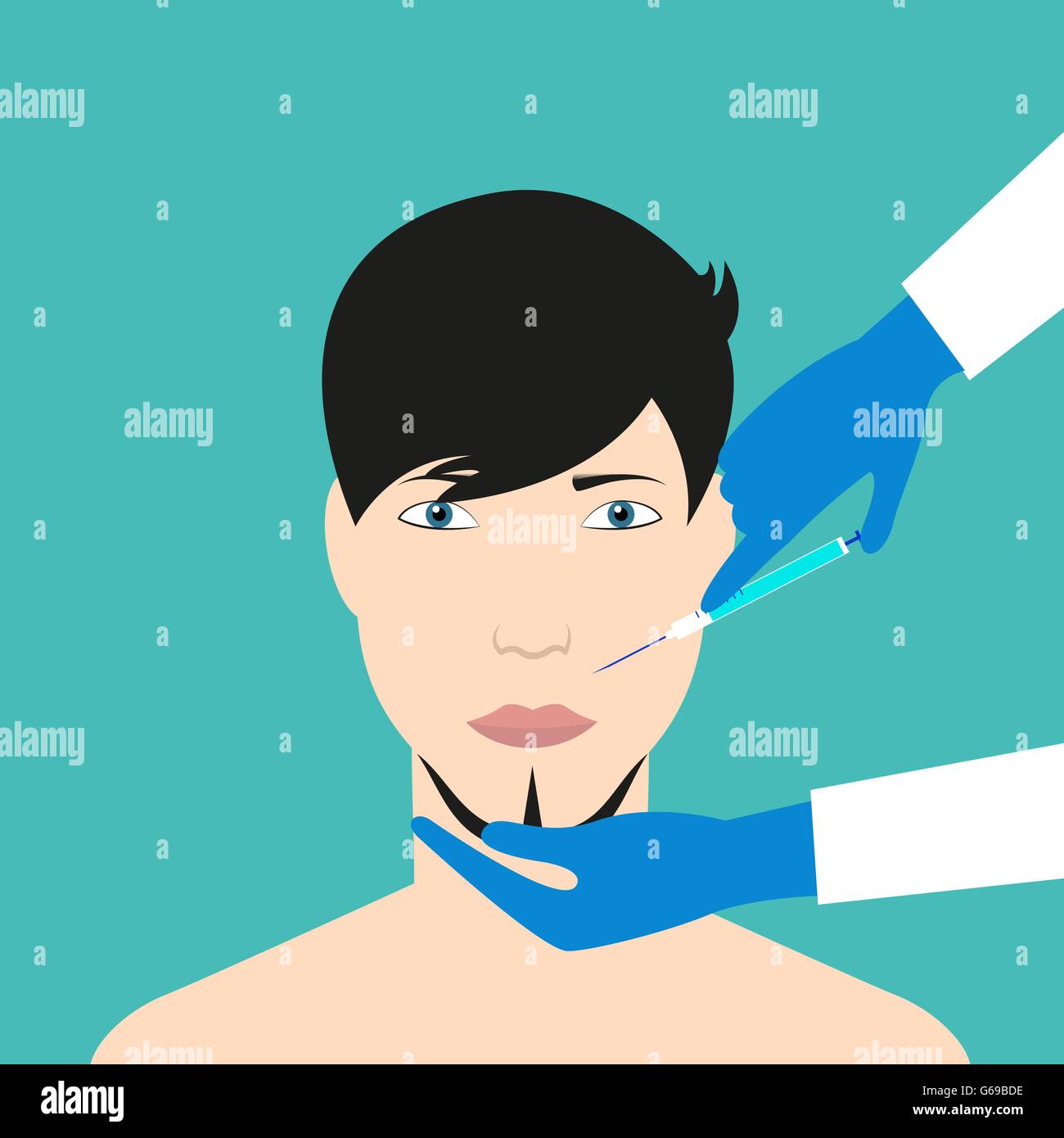 Plastic Surgery Man Vector Illustration Stock Vector Image And Art Alamy