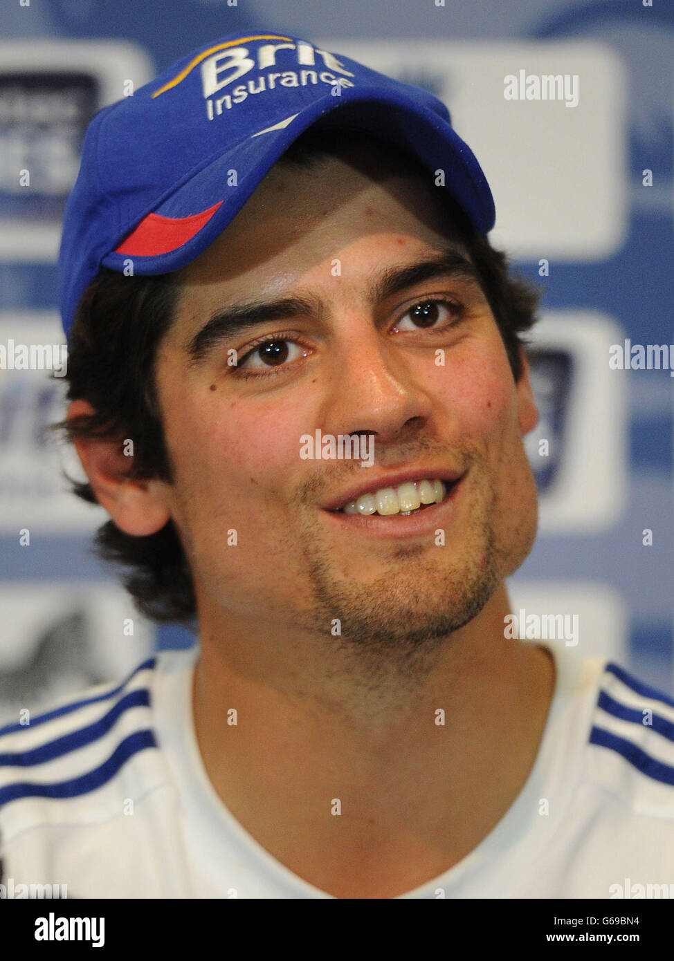 England's Alastair Cook speaks during a press conference at Lords ...