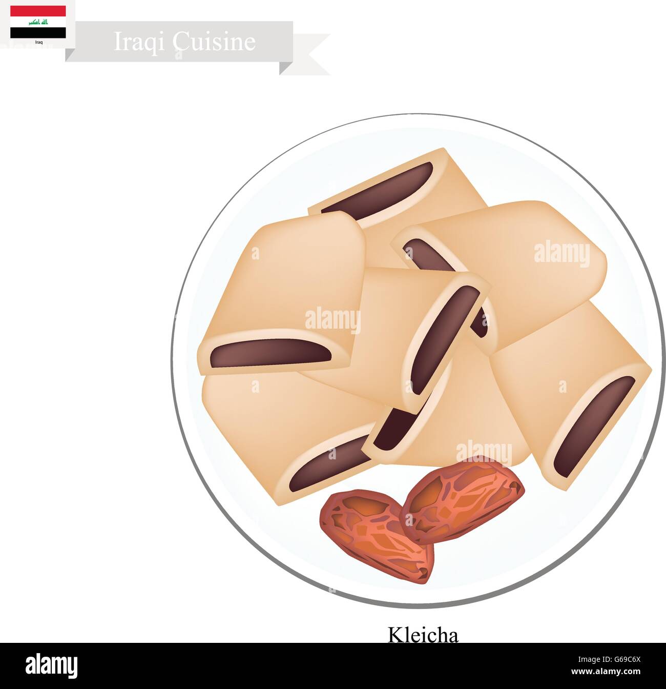 Iraqi Cuisine, Kleicha or Traditional Iraqi Cookies Filled with Dates ...