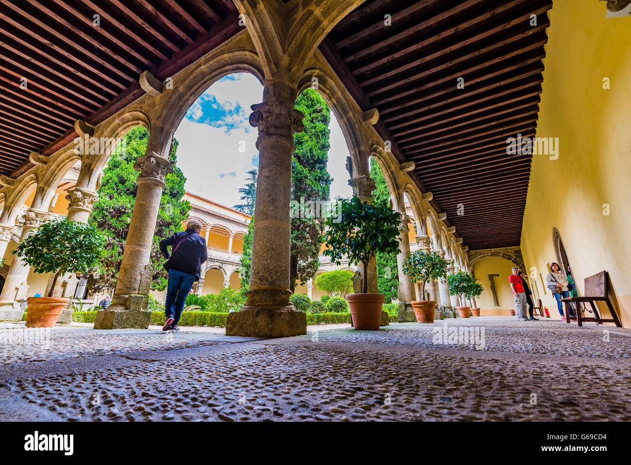 Cloister of the Monastery of Yuste, founded by the Hieronymite Order of ...