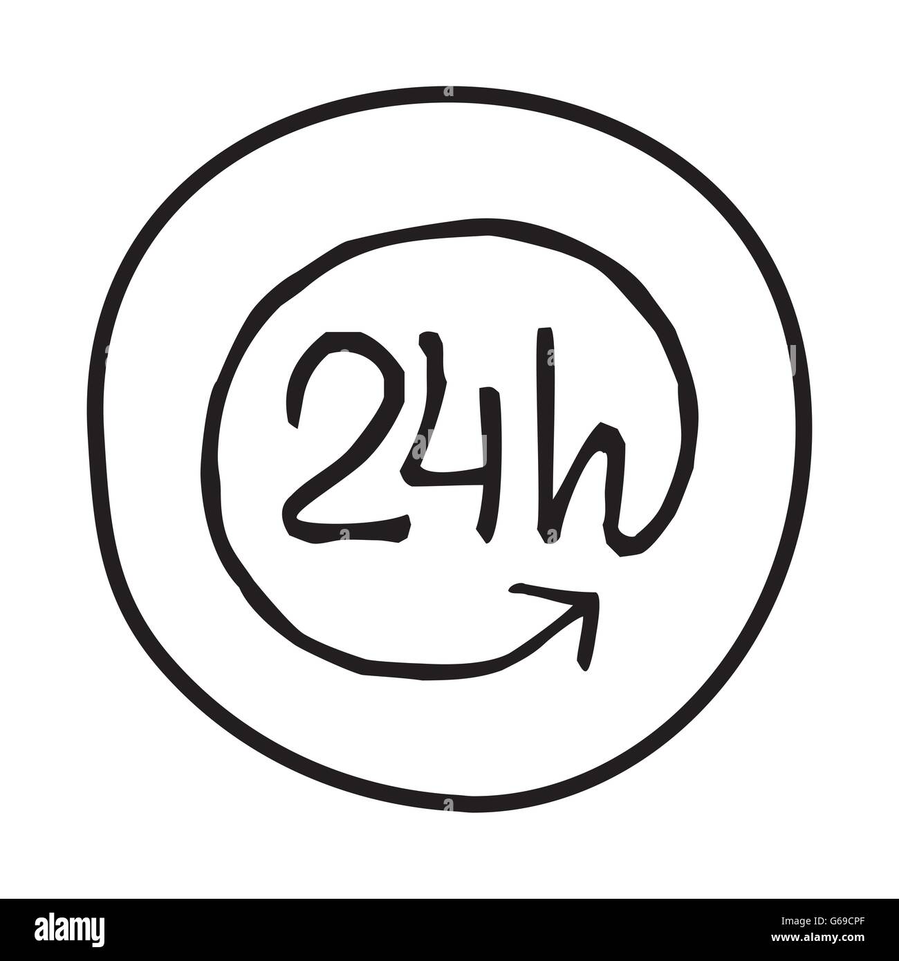 Doodle 24 Hours A Day Icon Stock Vector Image Art Alamy doodle-24-hours-a-day-icon-stock-vector-image-art-alamy
