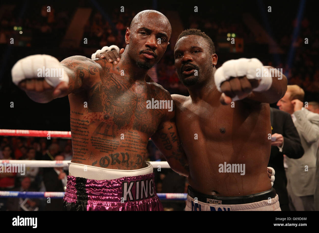Dereck Chisora (right) after defeating Malik Scott (left) in their ...