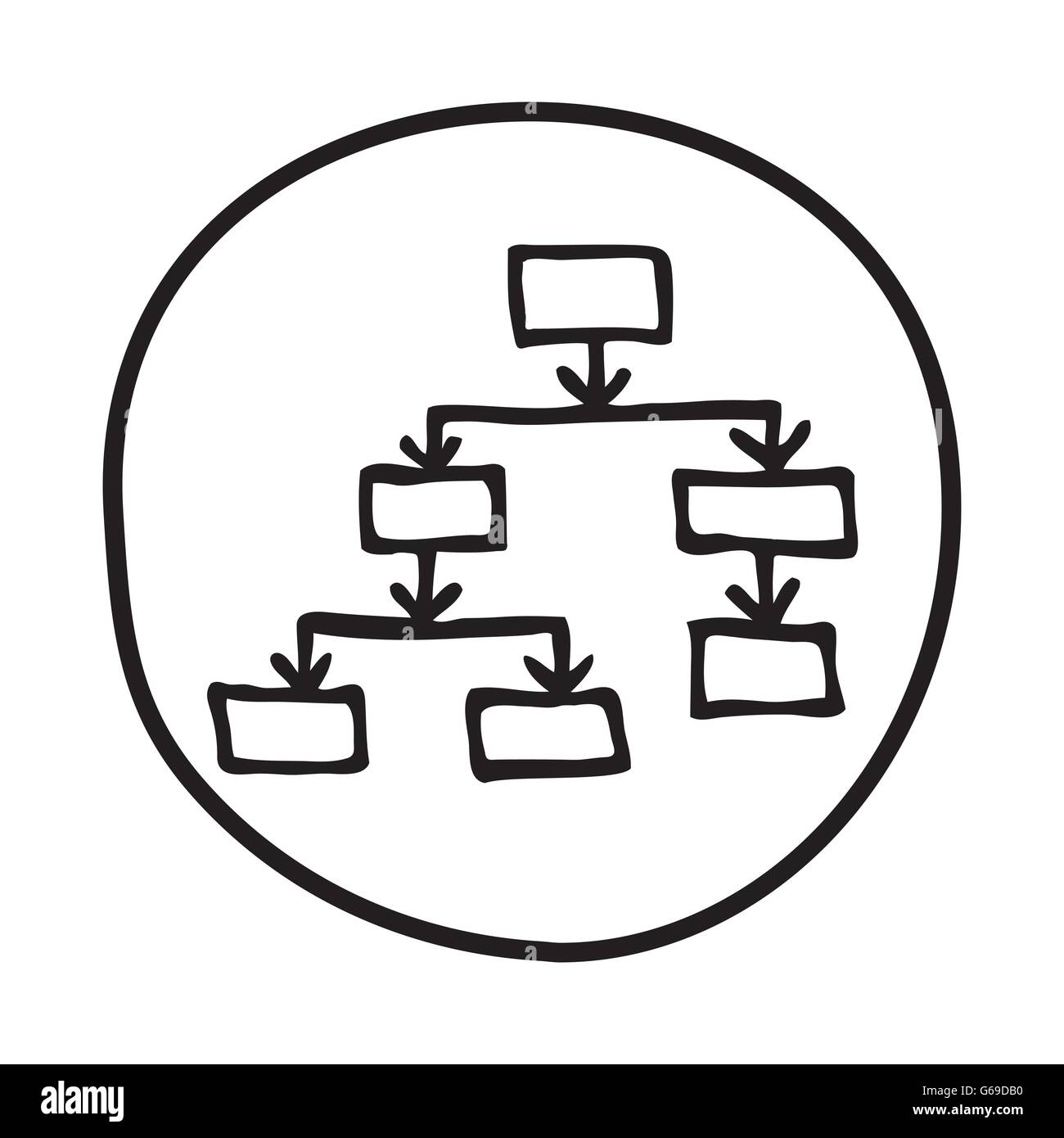 Doodle flow chart icon Cut Out Stock Images & Pictures - Alamy
