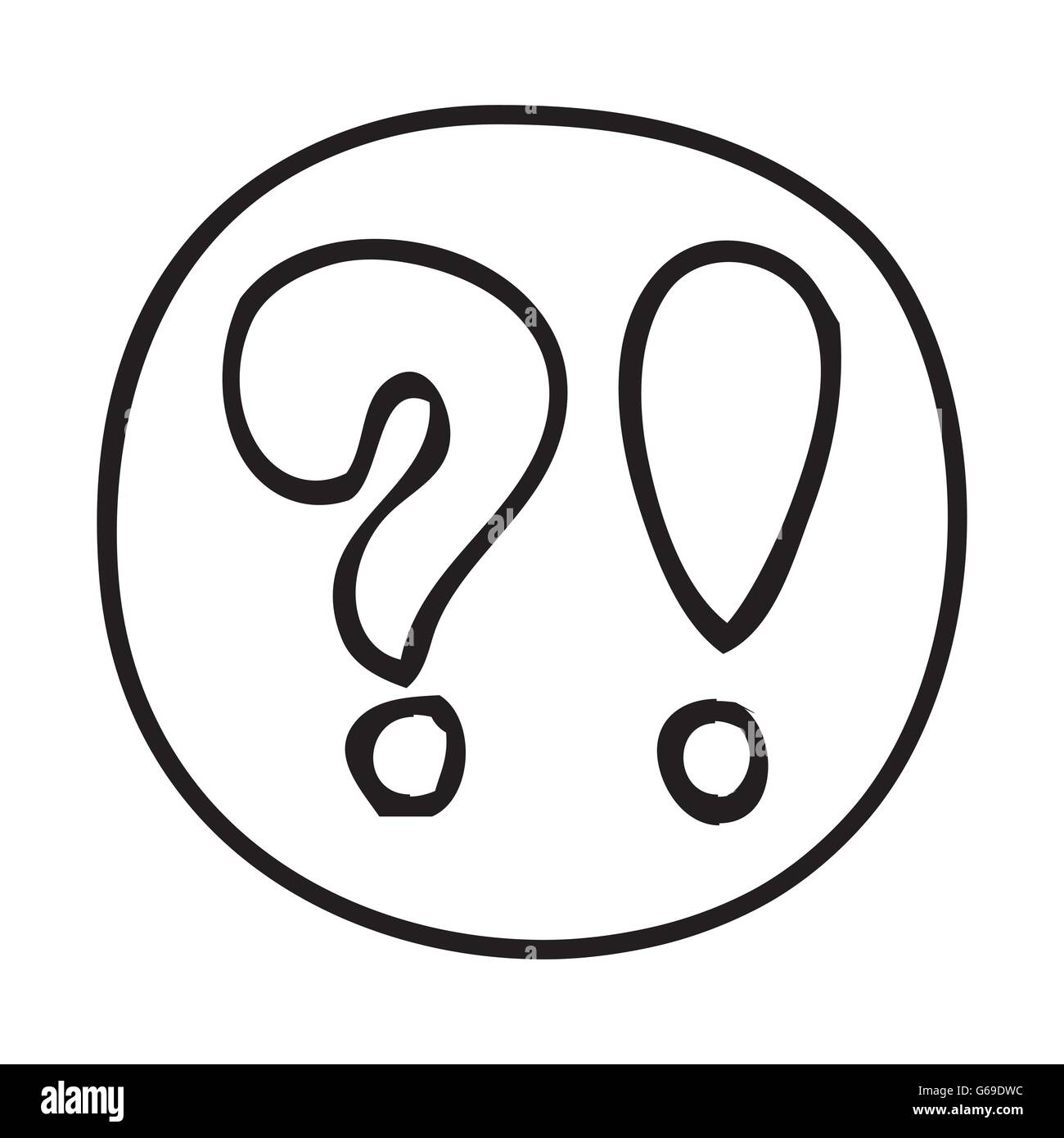 Doodle Question and Exclamation Mark icon Stock Vector Image & Art - Alamy
