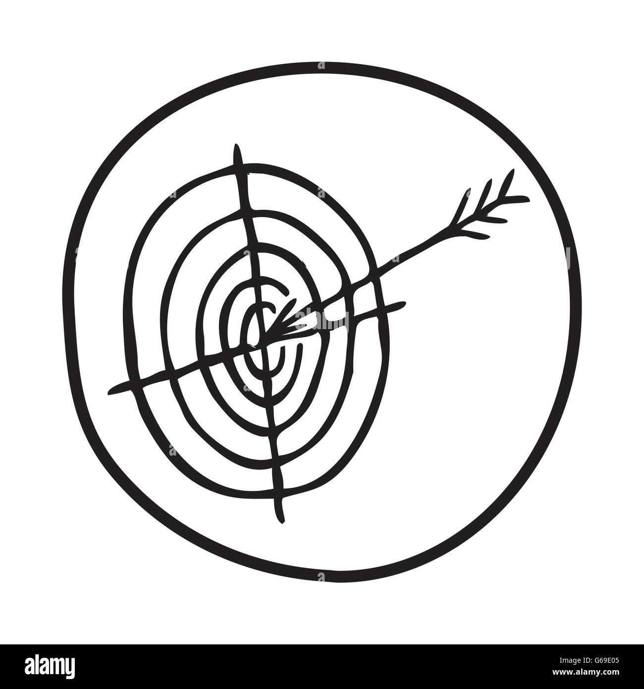 Doodle Target and Arrow icon Stock Vector Image & Art - Alamy
