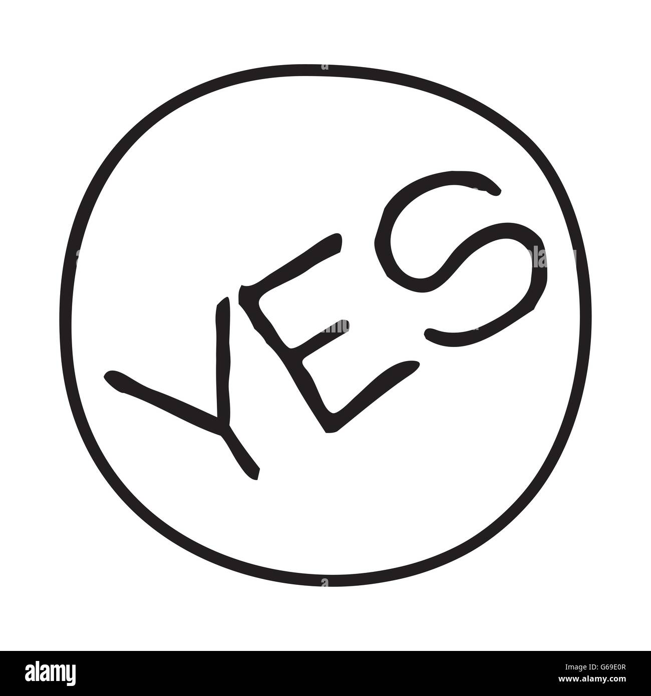 Doodle YES word icon Stock Vector Image & Art - Alamy