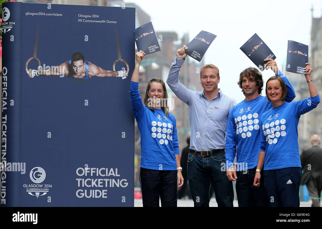 Sir Chris Hoy (second left) helps launch the Official Ticketing guide ...