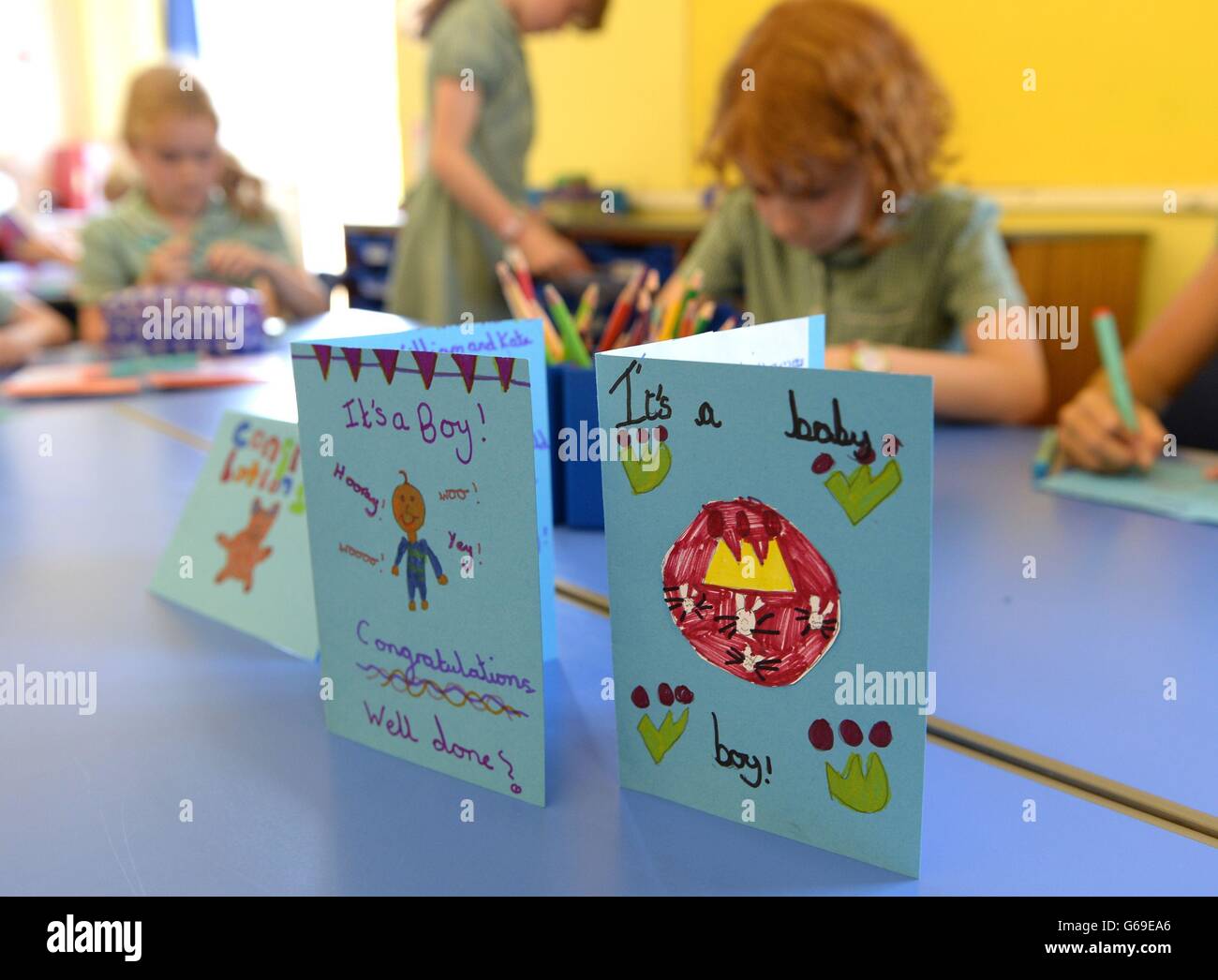 General view of congratulations cards for the Duke and Duchess of ...