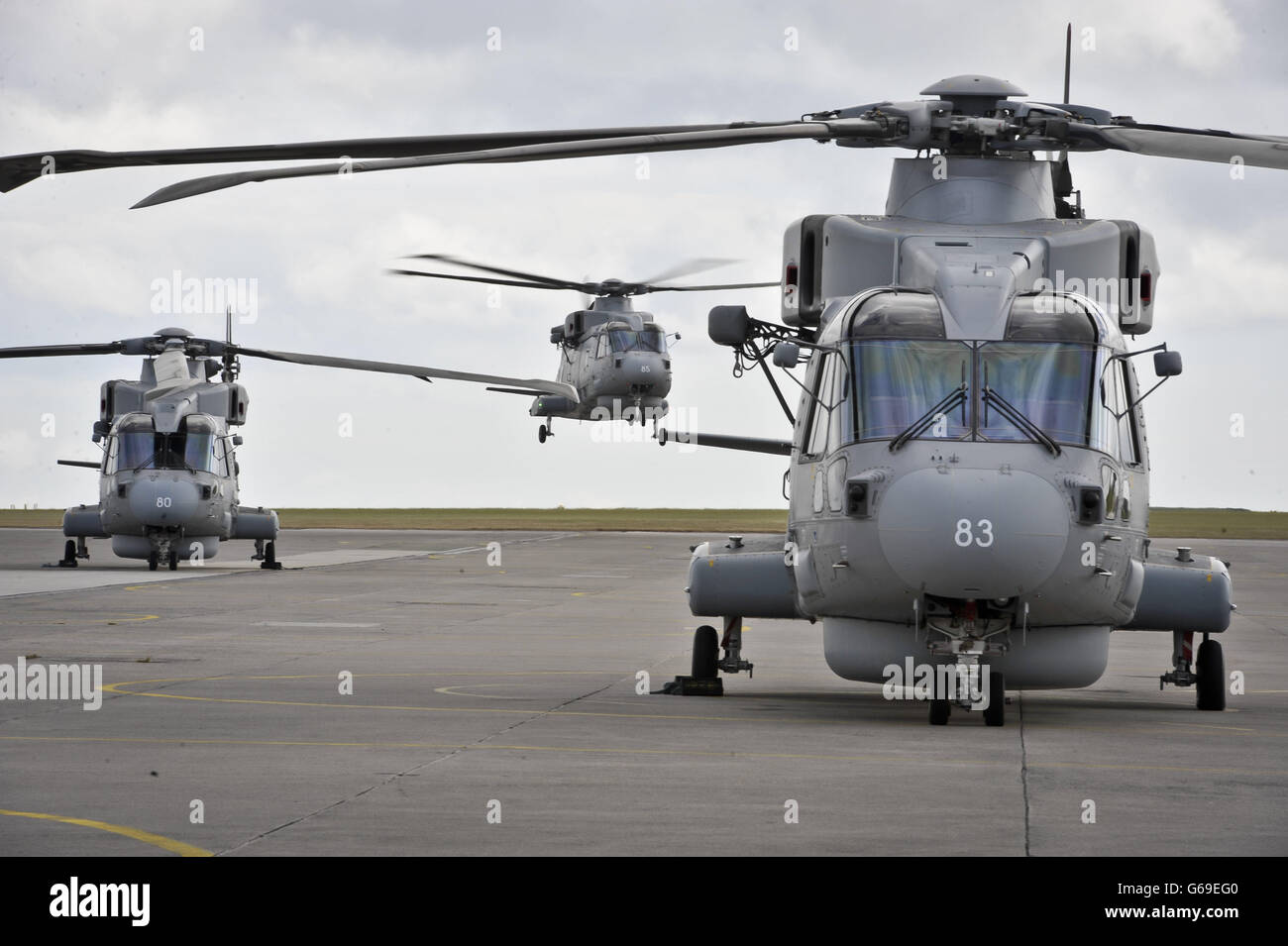 Royal Navy Merlin helicopters Stock Photo - Alamy