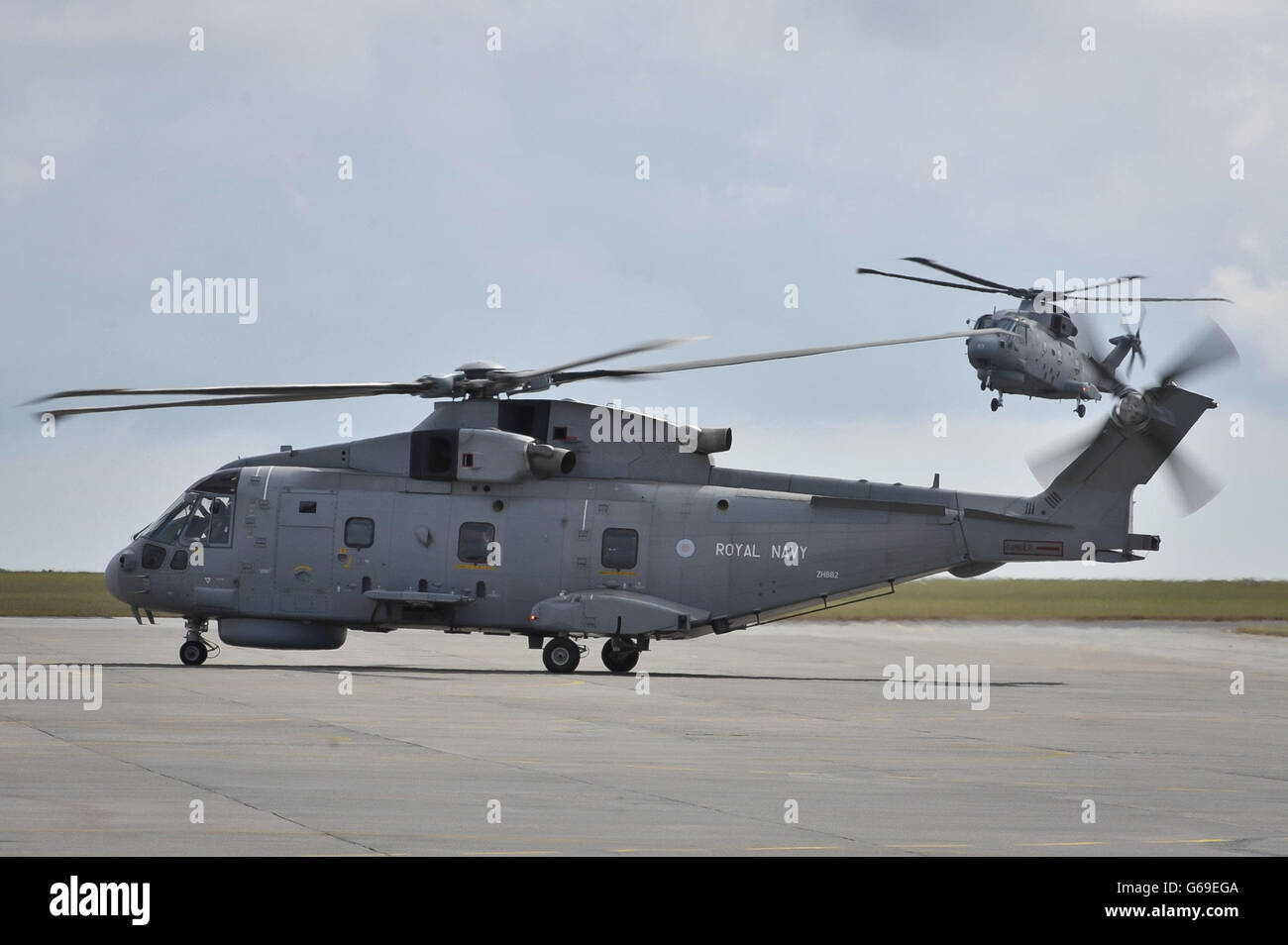 Royal Navy Merlin helicopters Stock Photo - Alamy