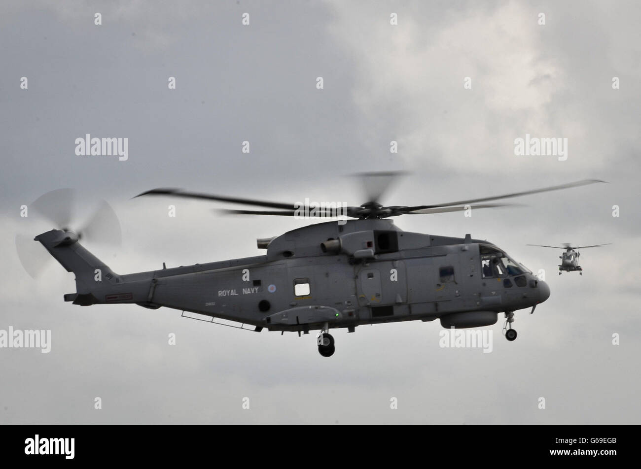 Royal Navy Merlin helicopters Stock Photo - Alamy