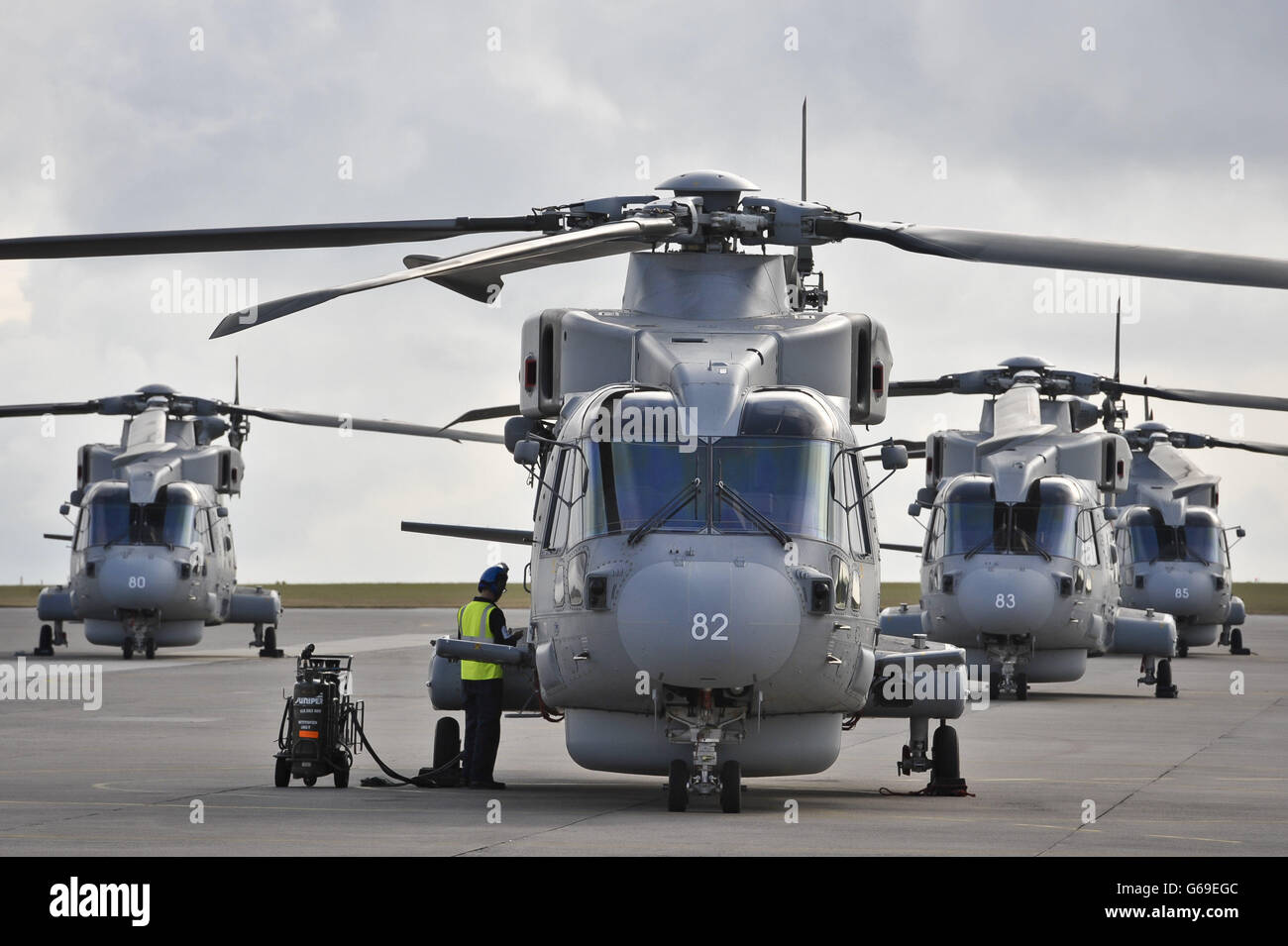 Royal Navy Merlin helicopters Stock Photo - Alamy