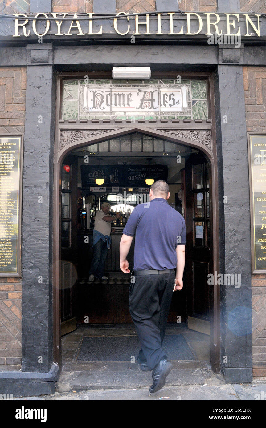 A man walks into the Royal Children pub in Nottingham the day after the ...