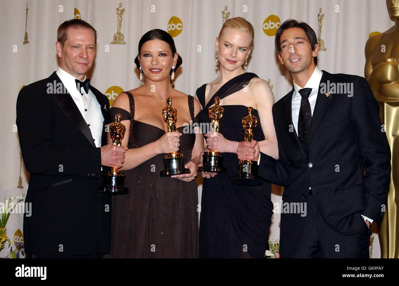 Oscars 2003 - Winners group Stock Photo - Alamy