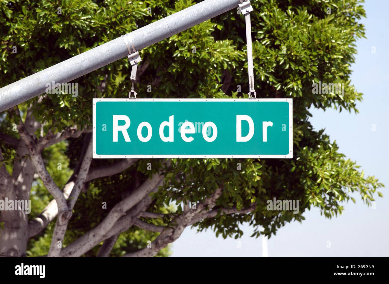 The road sign for Rodeo Drive in Beverly Hills, California Stock Photo ...