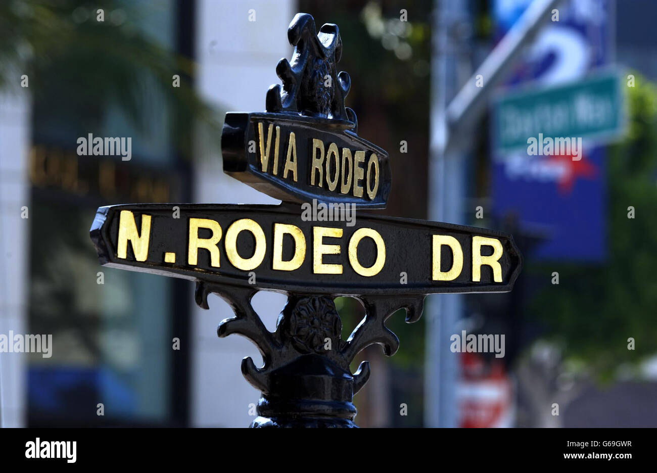 The sign for Rodeo Drive in Beverly Hills, California Stock Photo - Alamy