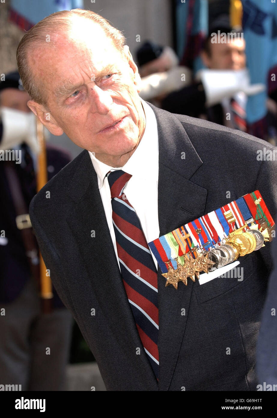 The Duke of Edinburgh meets standard bearers at St Clement Danes Church ...