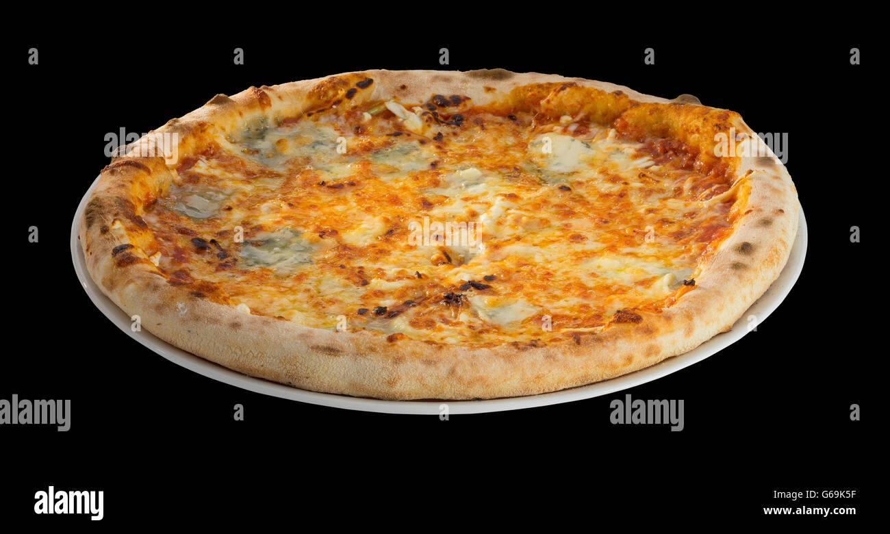Classic Italian pizza with yellow cheese and mozzarella Stock Photo - Alamy
