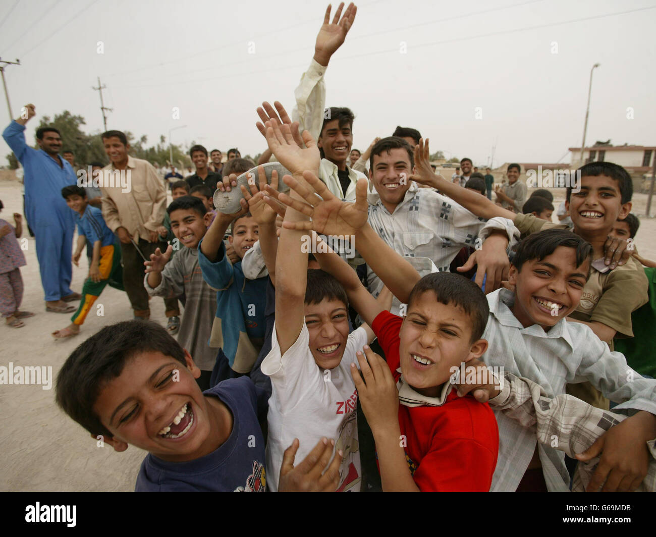 Celebrate with british at baath party headquarters near basra hi-res ...