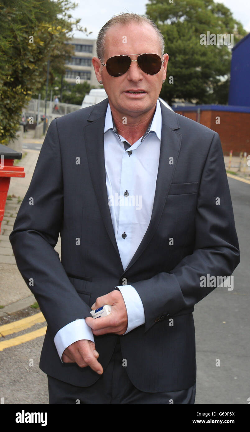 Paul Gascoigne arrives at Stevenage Magistrates Court in Stevenage ...