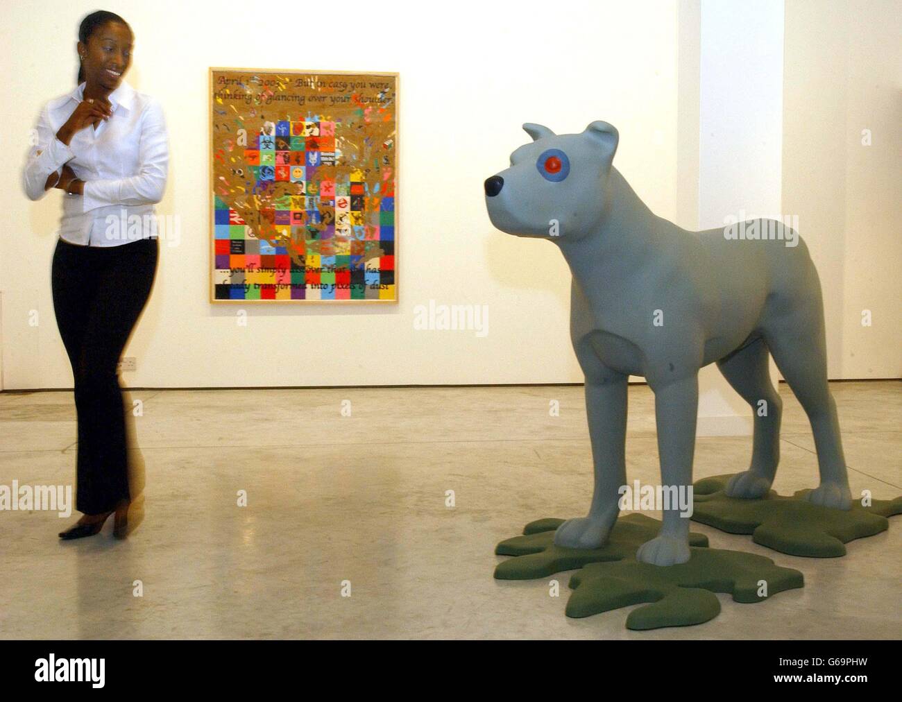 Thatcher exhibition - Blue gallery Stock Photo - Alamy