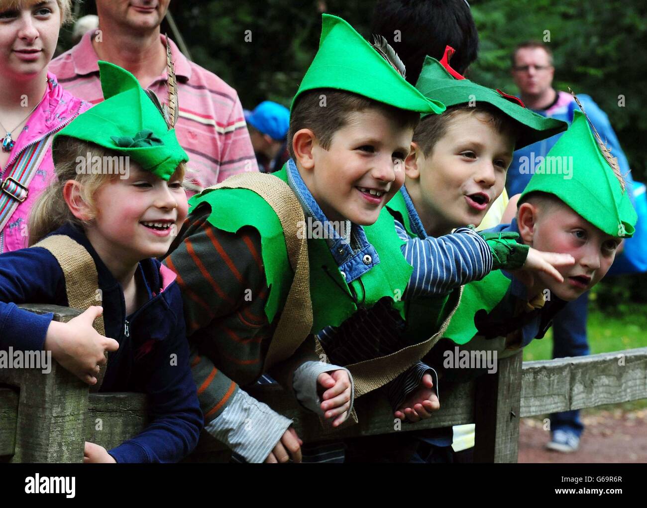 (Left-right) Mia Streets, six, George Wilson, seven, Harvey Wilson ...