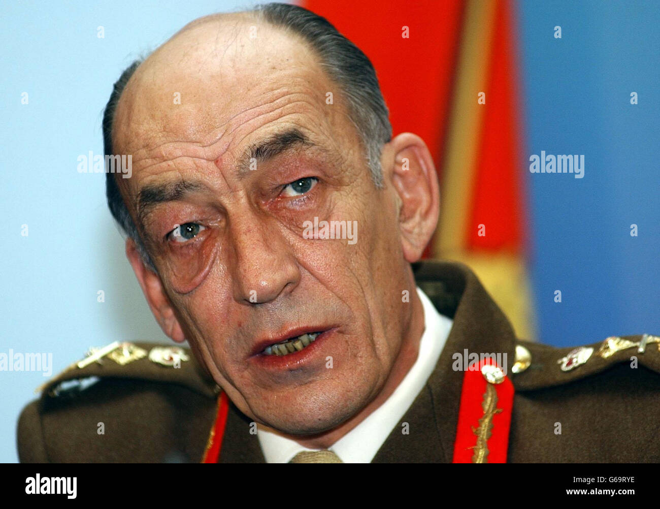 General Sir Michael Jackson during at a press conference at the ...
