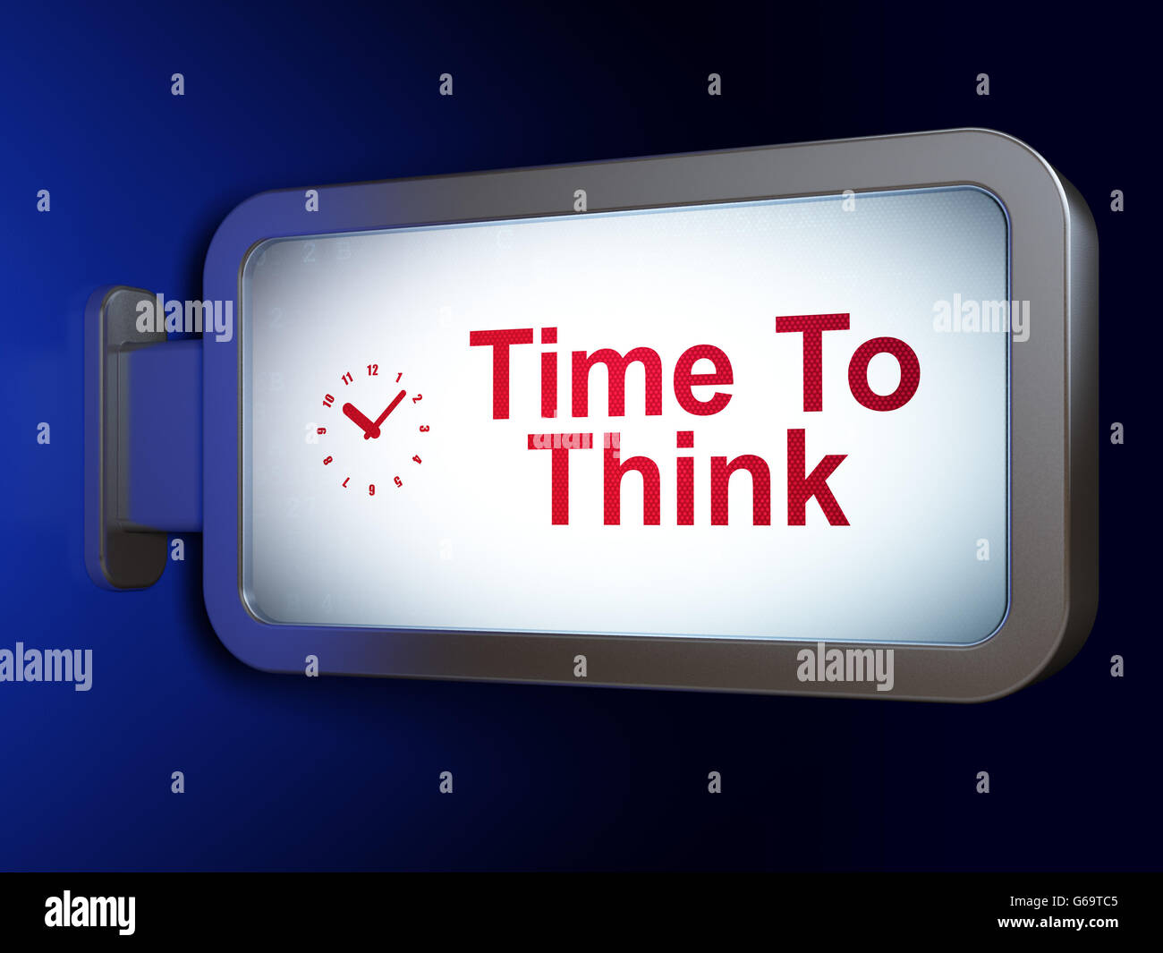 Time concept: Time To Think and Clock on billboard background Stock ...