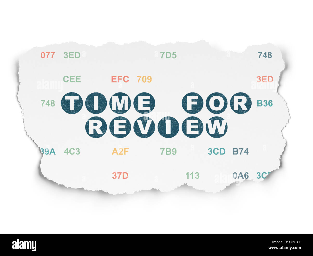 Time concept: Time for Review on Torn Paper background Stock Photo - Alamy